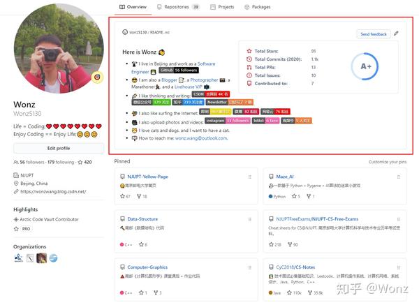 用 Shields.io 数据牌 + GitHub 统计卡片美化你的 GitHub profile - 知乎