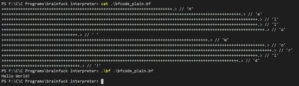 Brainfuck interpreter in C - 知乎
