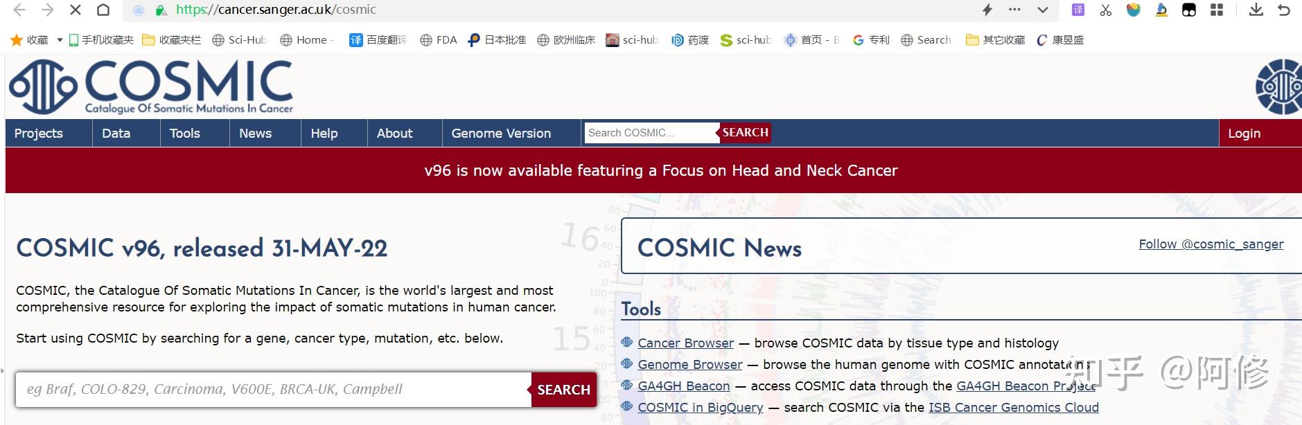 COSMIC数据库 - 知乎
