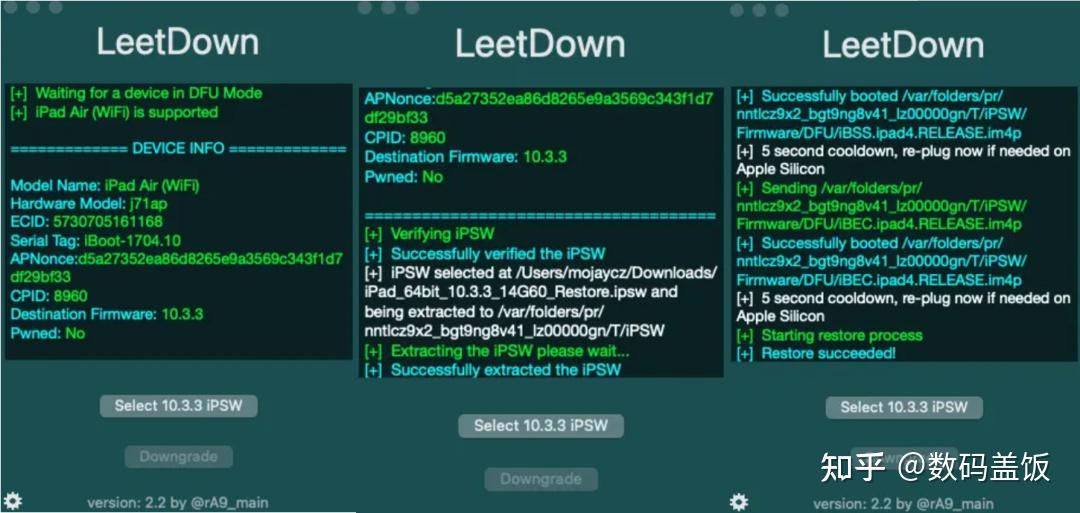 苹果A7处理器完美降级工具LeetDown，iPad Air/mini2/5S轻松降级iOS 10.3.3 - 知乎