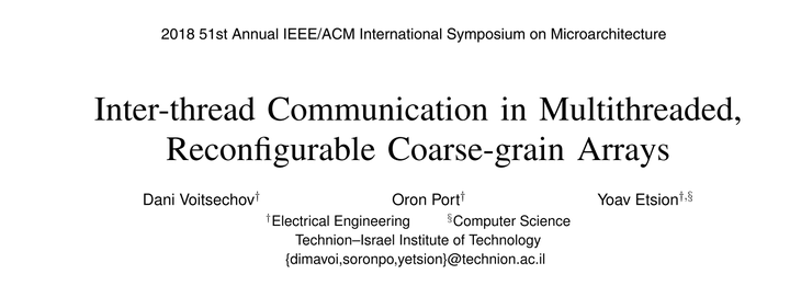 粗粒度可重构体系结构研究：Inter-Thread Communication in Multithreaded, Reconfigurable Coarse-Grain Arrays 论文 ...