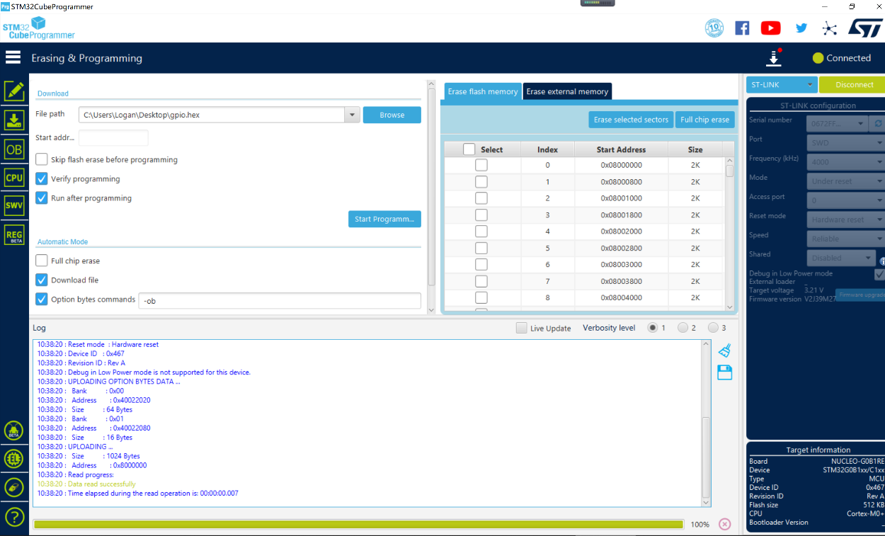 如何使用STM32CubeProgrammer 命令行烧录固件 - 知乎