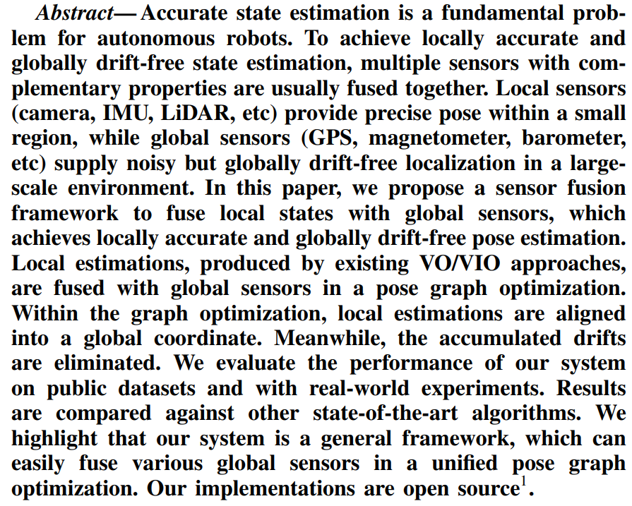 2019年_VINS-Fusion：一个基于优化的多传感器融合的全局位姿估计框架_港科大秦博等开源 - 知乎