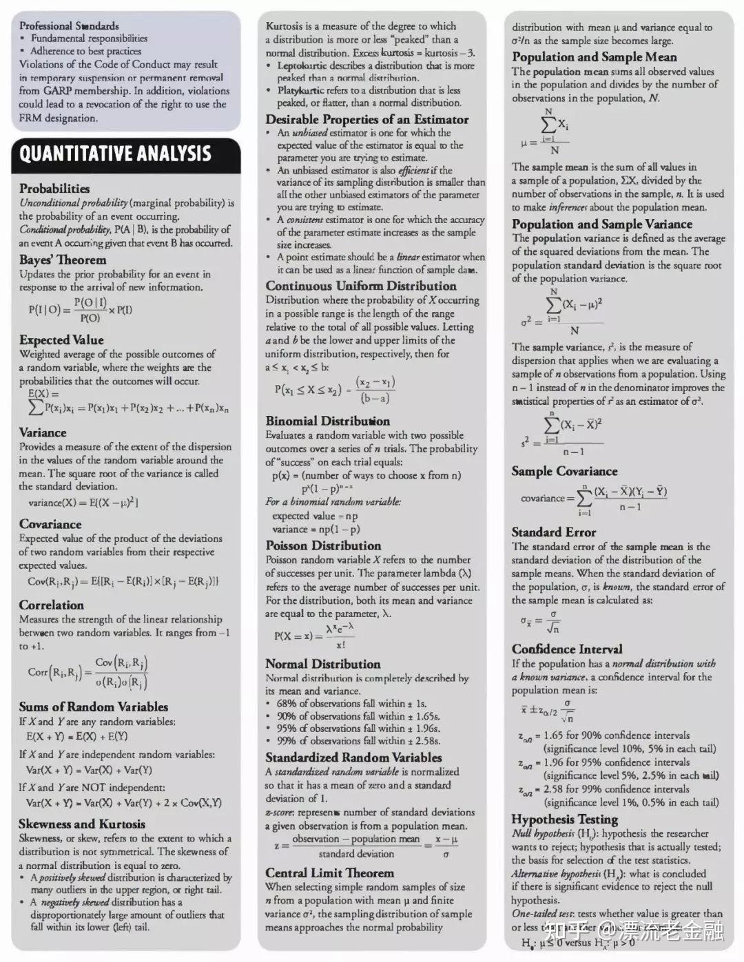 【资料】FRM一二级考试专用公式表下载 - 知乎