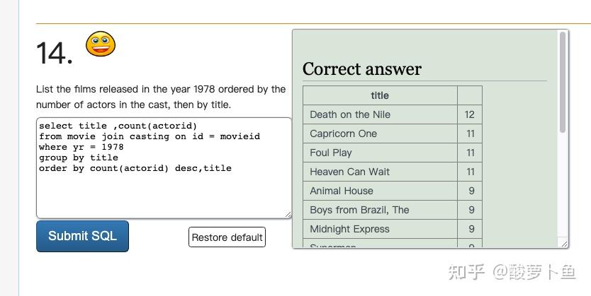 【刷题】SQLZOO（13-18）（完） - 知乎