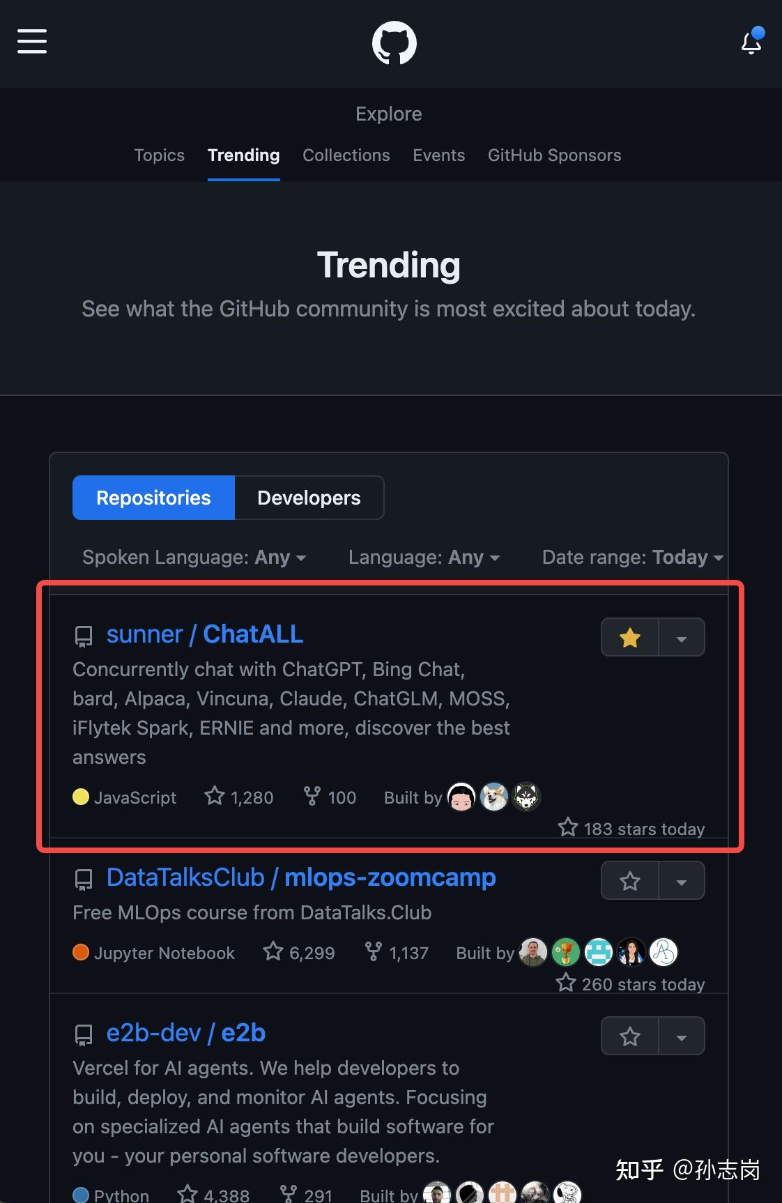 ChatALL：我是 GitHub 榜一！ - 知乎