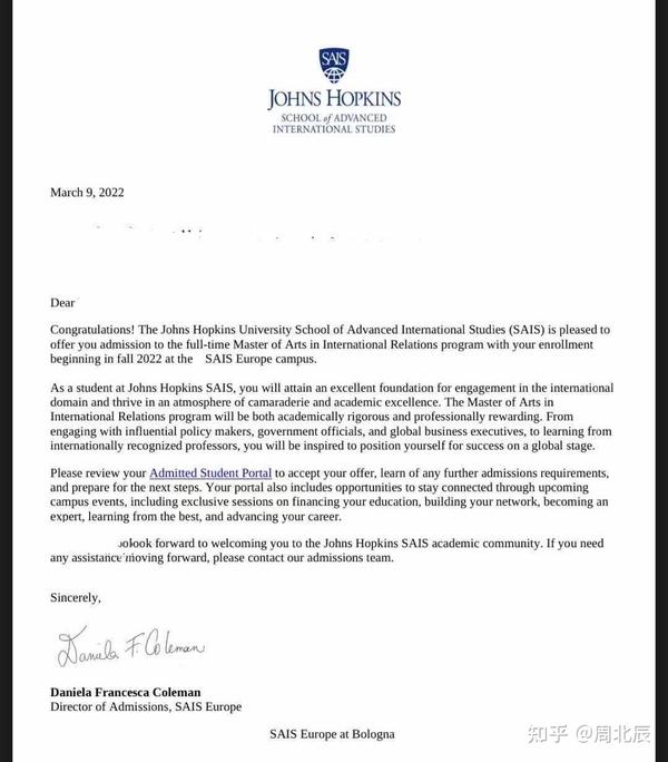 【Offer喜报】成功收获JHU Offer一枚～ - 知乎