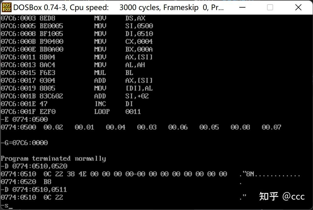 微机实验（汇编程序）（二） - 知乎