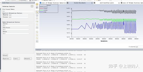 fluent中coupled算法，松弛因子都改为0.1，虽然不发散，但是连续性方程却不收敛。继续调整分析 - 知乎