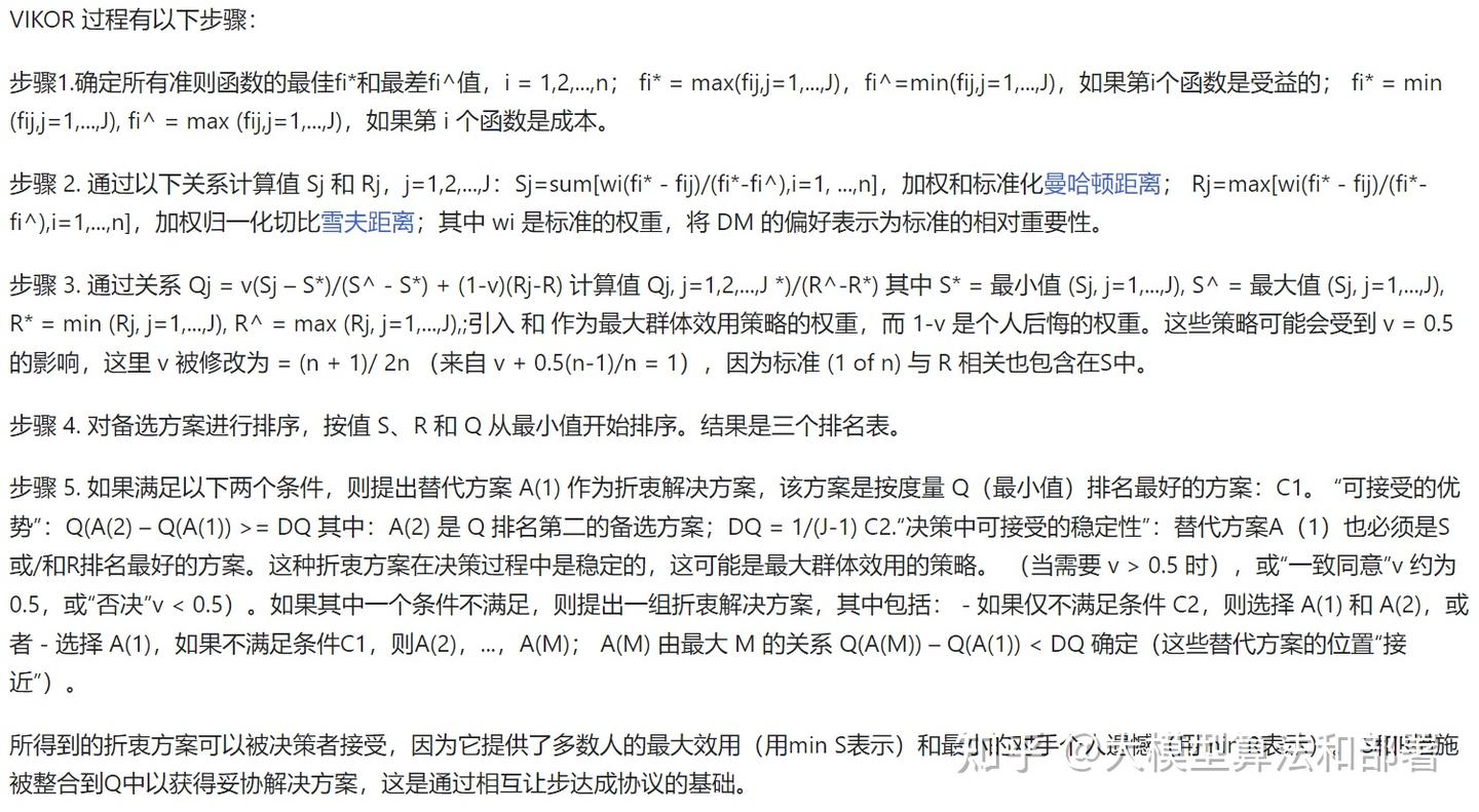 VIKOR方法 - 知乎