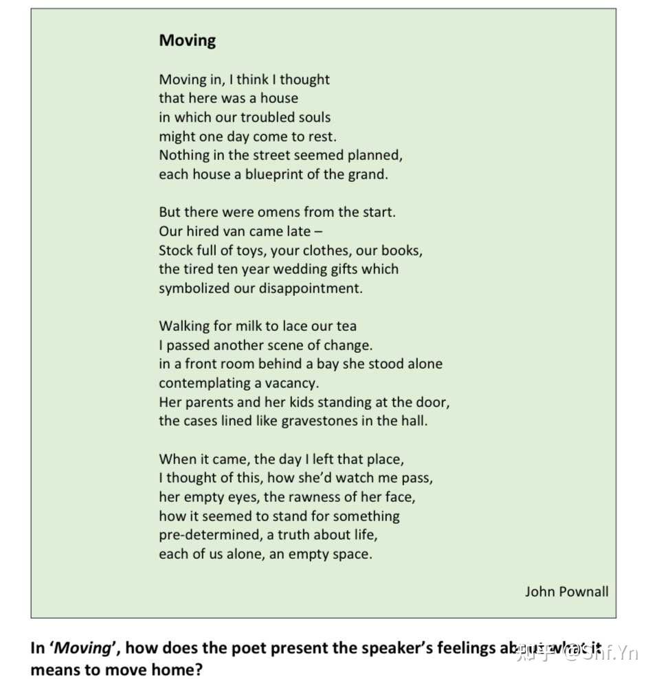 Moving - Poem Analysis - 知乎