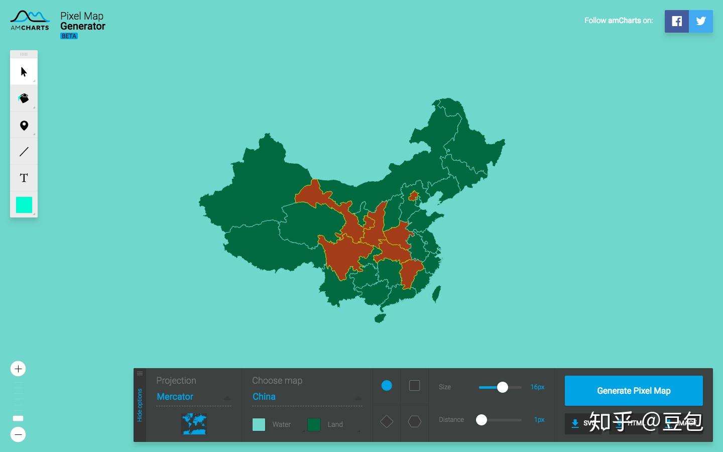 [1/100]ppt必备地图工具｜Pixel Map Generator - 知乎