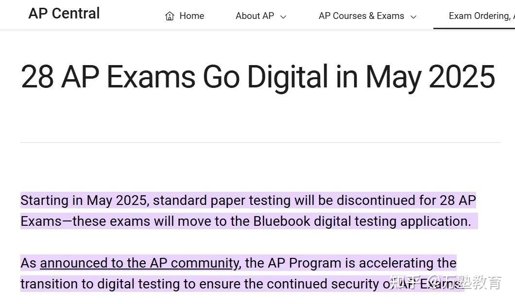 AP | 2025年AP考试时间及AP机考的应对策略 - 知乎