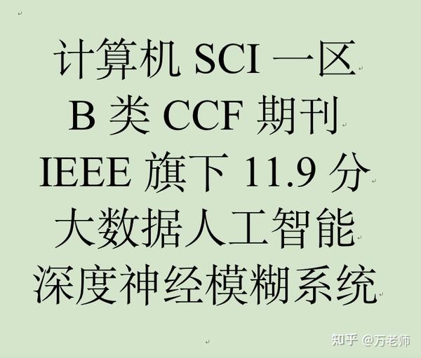 SCI主推征稿：计算机一区SCI，TOP期刊，CCF B类，《IEEE Transactions on Fuzzy Systems》，因子11.9 - 知乎