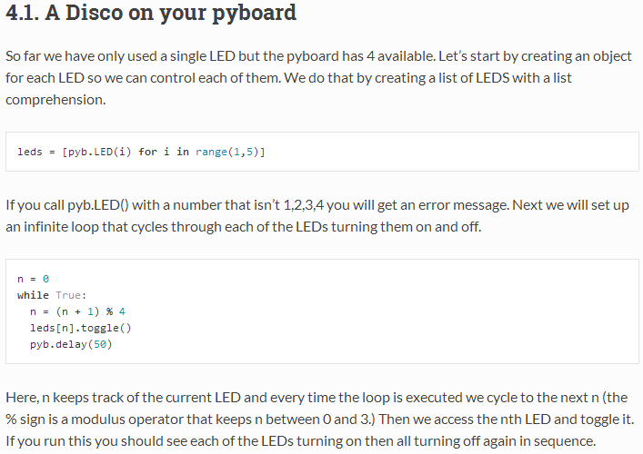 Pyboard LED灯显示二进制数 - 知乎