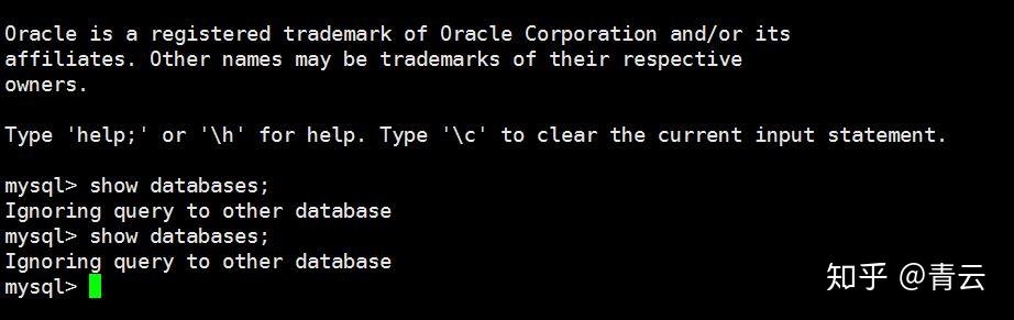 Mysql执行命令报Ignoring query to other database解决方法 - 知乎
