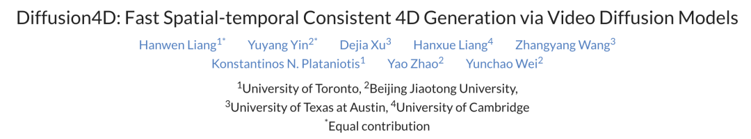 首个4D视频生成扩散模型！Diffusion4D数分钟内实现4D内容生成，超81K的4D数据集已开源！ - 知乎