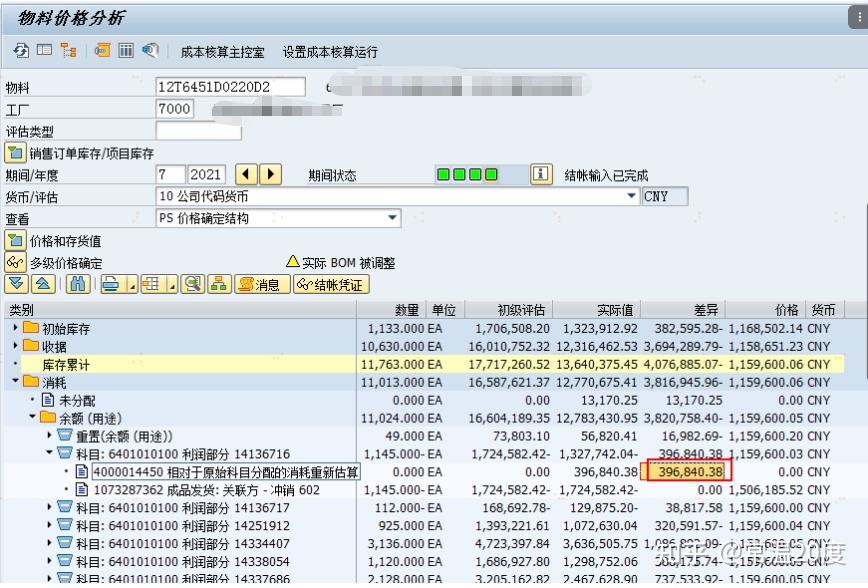 SAP-问题篇-45-物料KE30主营业务成本不等于CKM3周期价*数量 - 知乎