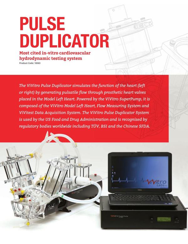 ViVitro Pulse Duplicator系统是世界上引用最广、使用最多的主动脉、肺动脉、三尖瓣和二尖瓣人工瓣膜体外心血管流体动力学测试 ...