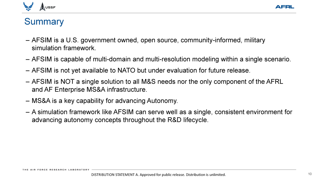 美国空军《仿真、集成和建模的高级框架（AFSIM）》10页slides - 知乎