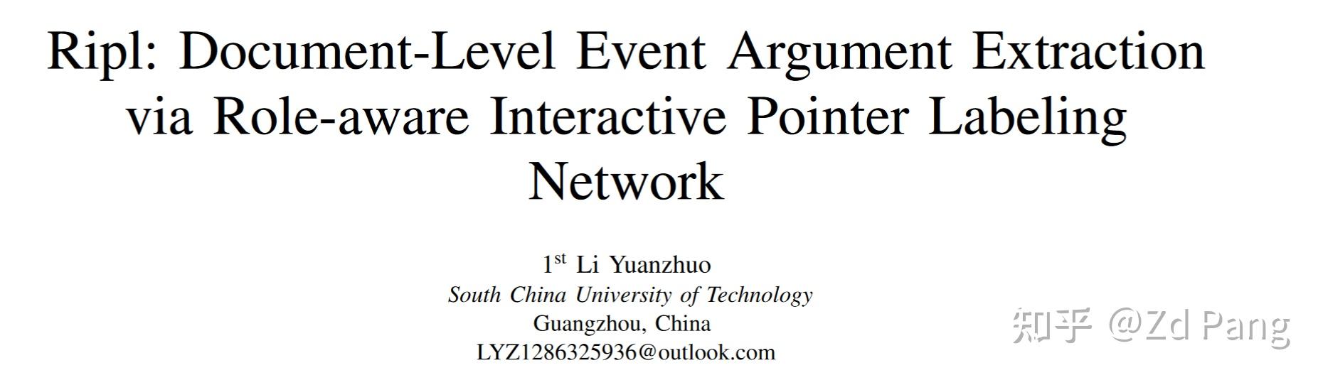 Ripl: Document-Level Event Argument Extraction via Role-aware Interactive Pointer Labeling ...