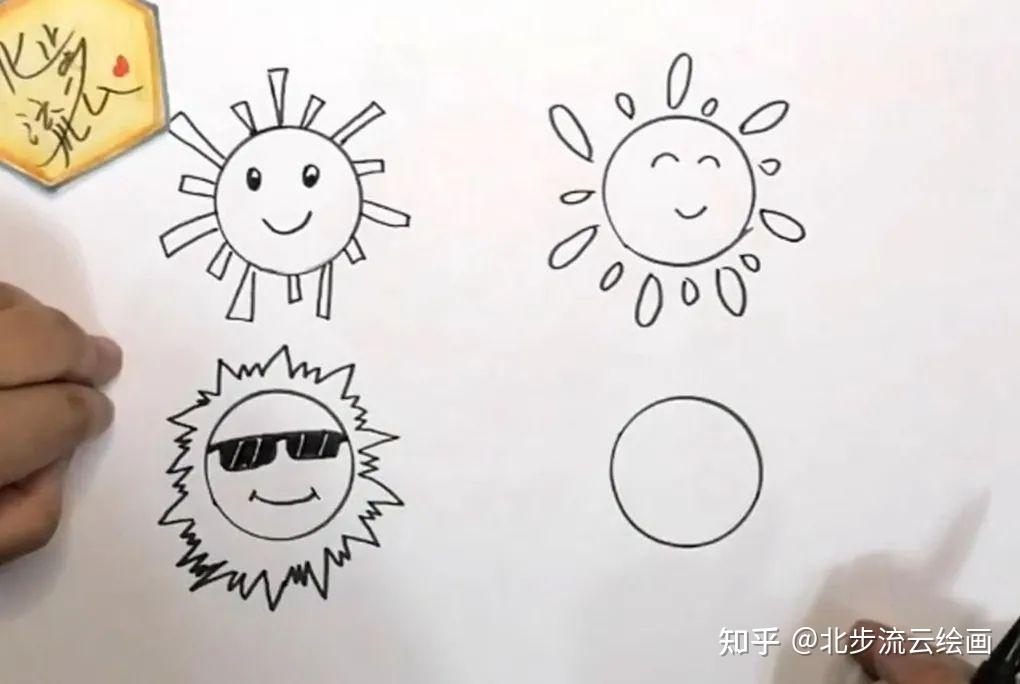 太阳简笔画，简单又有趣，小朋友快点画起来吧。 - 知乎