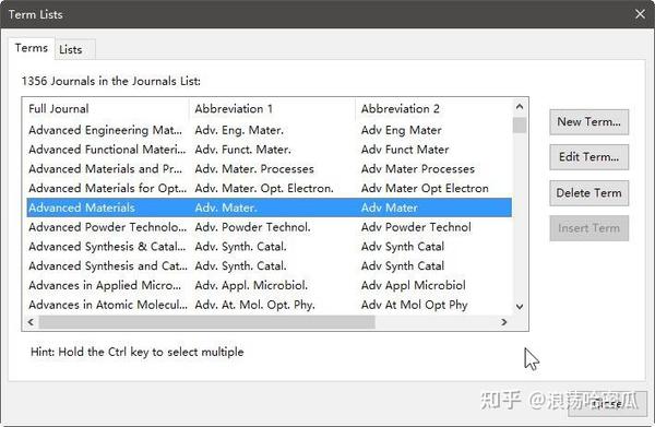 学术干货|Endnote大招——journal term lists(附一万多种期刊全称和缩写) - 知乎