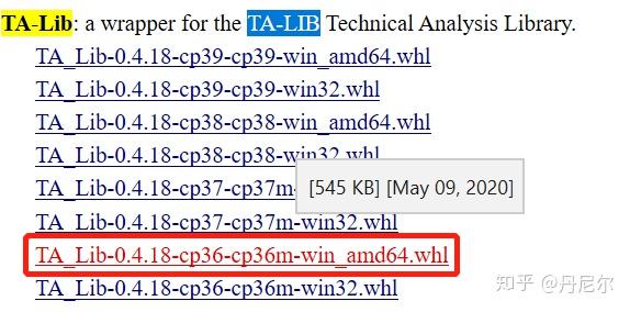 Windows10系统+Python3.7 安装Ta-Lib - 知乎