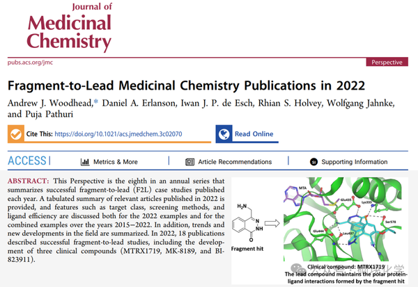 回顾与展望｜JMC杂志主编推荐：片段库到先导药物的必读观点 - 知乎