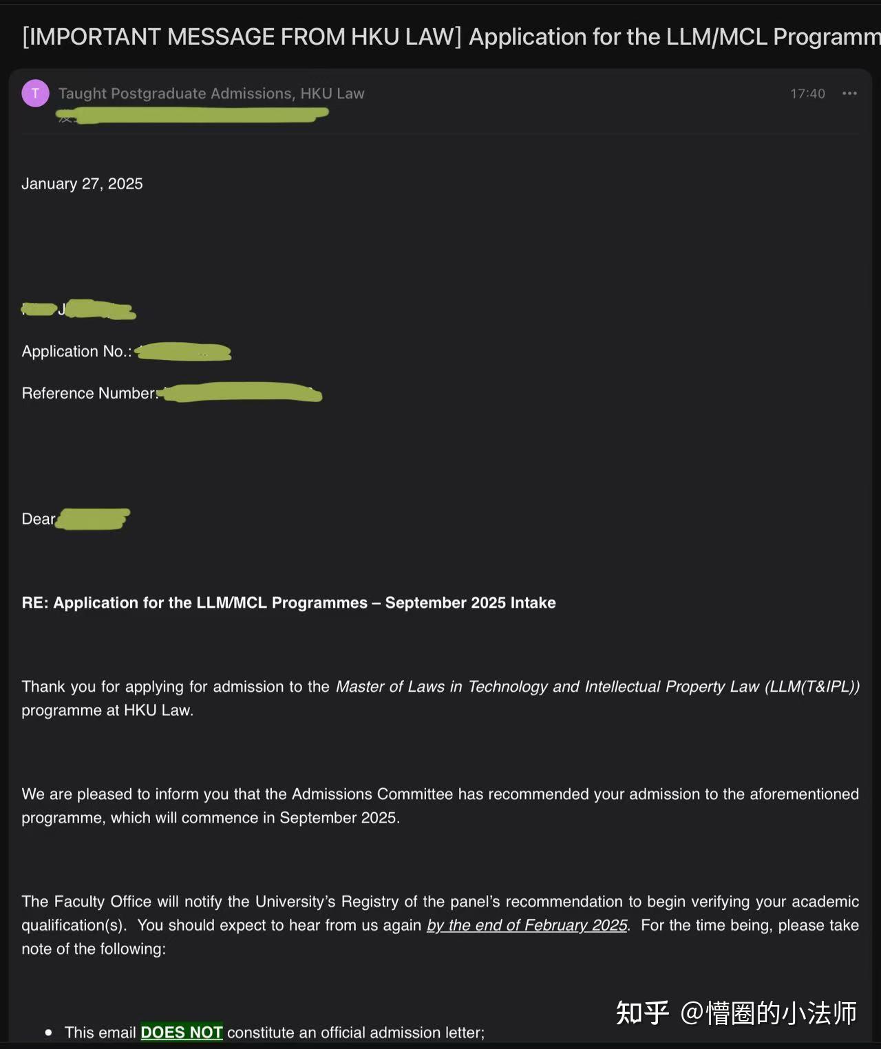 LLM/JD申请第150例（小本篇 - 港大CFL LLM+港大技术与知识产权法LLM + 新国立NUS知识产权法LLM） - 知乎