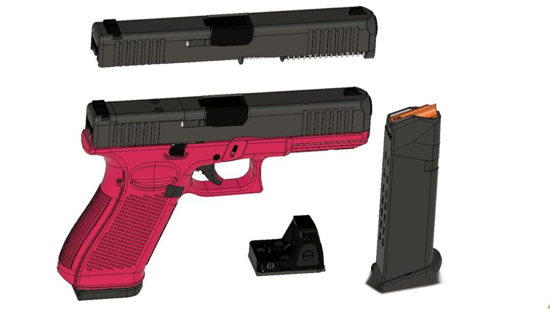 3D打印的第五代GLOCK17手枪的结构组成图 - 知乎