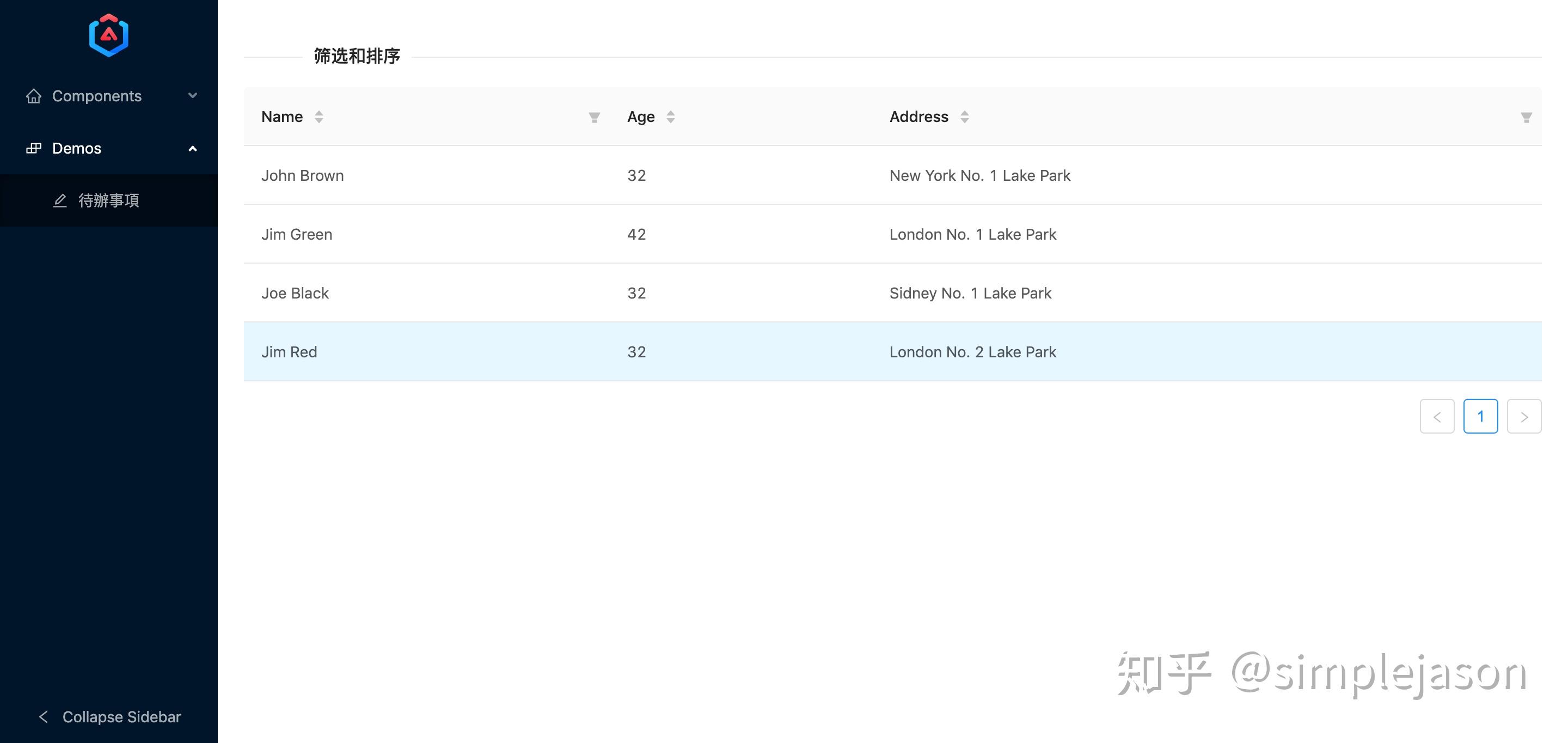 [Angular 组件库 NG-ZORRO 基础入门] - Table：排序 / 筛选 - 知乎