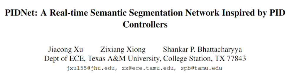 【CVPR2023】PIDNet: A Real-time Semantic Segmentation Network Inspired by PID Controllers - 知乎