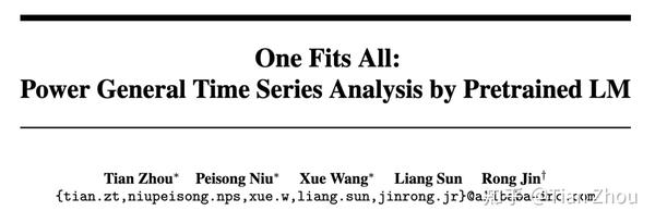 [Neurips'23 spotlight] 阿里巴巴达摩院One Fits All: Power Time Series Analysis ...