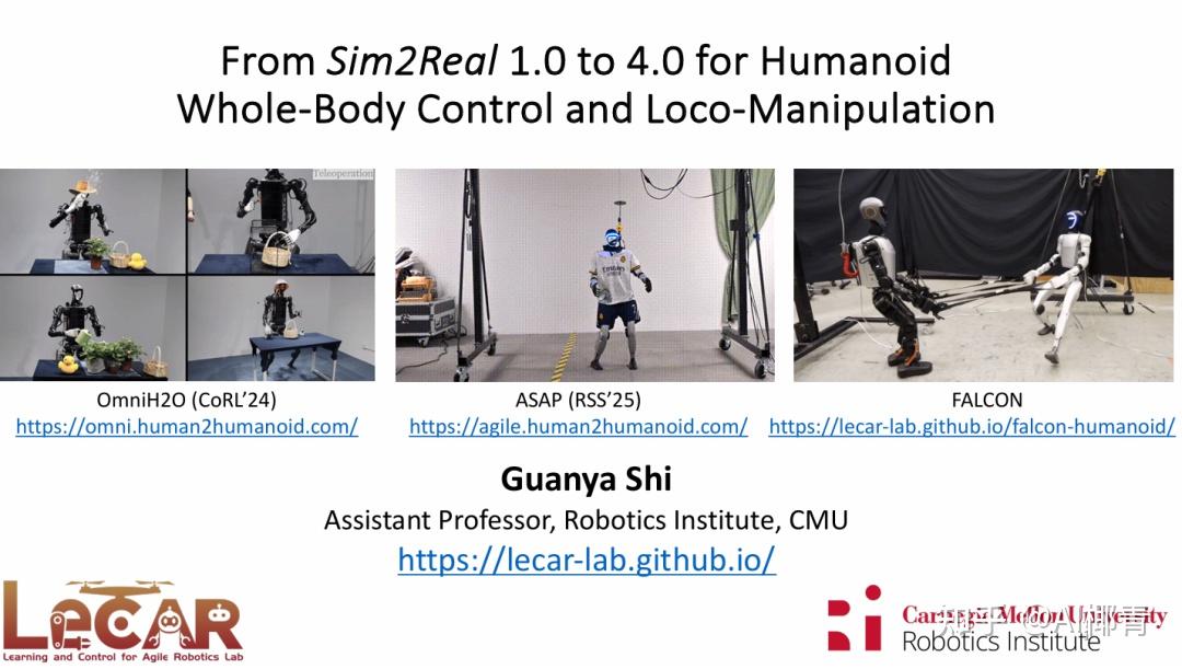 Guangya Shi: Sim2Real 1.0 to 4.0 人形机器人的全身控制与移动操作 - 知乎