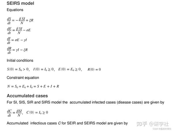 【seirs流行病模型】通过经典确定性模型模拟流行病:si,sis,sir,sirs,seir,seir,seirs(matlab代码实现) 知乎