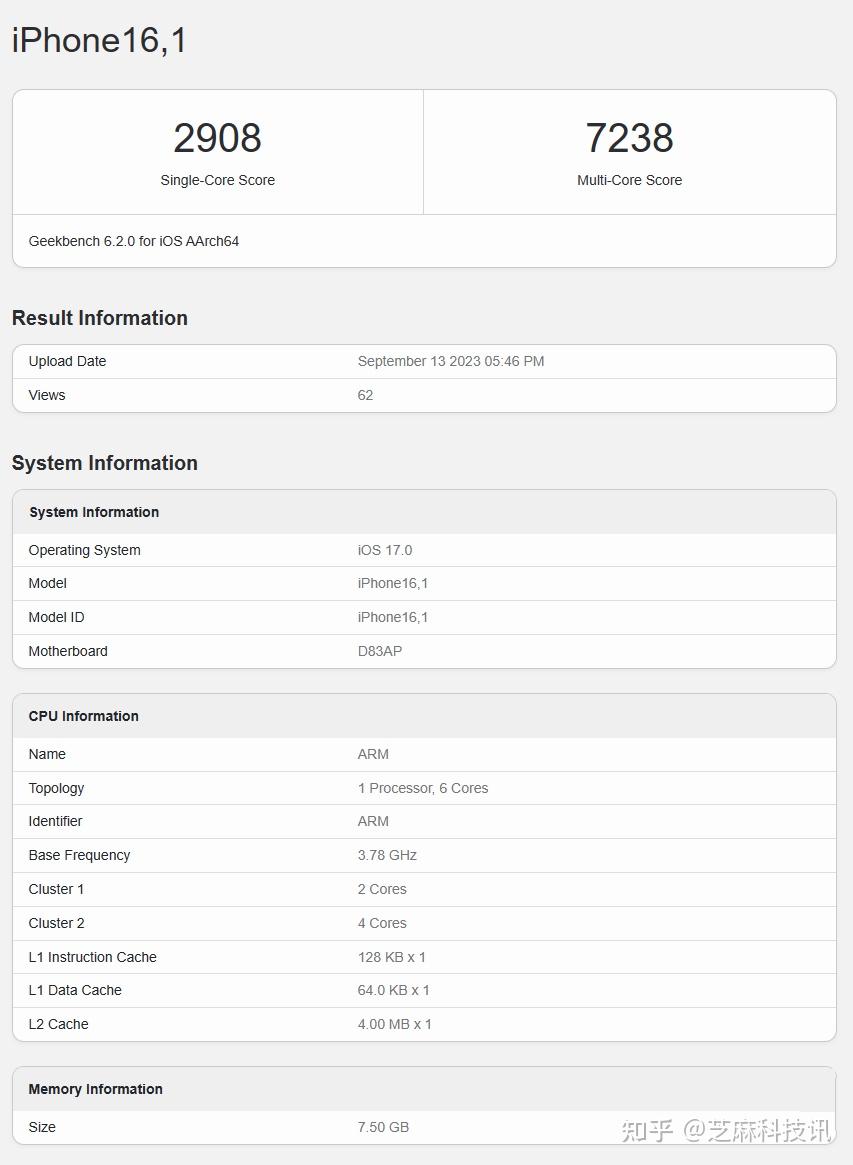iPhone15全系运行内存、跑分、USB详细信息来了 - 知乎
