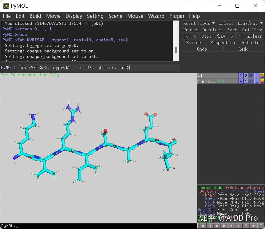 PyMOL实用技能【01】构建小分子/肽段结构并优化 - 知乎