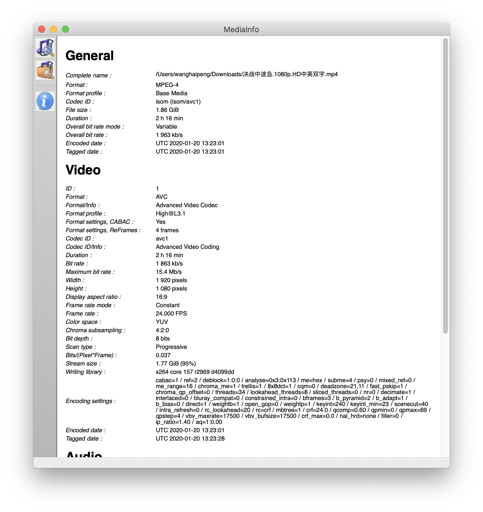 媒体文件信息查看工具Mediainfo介绍 - 知乎