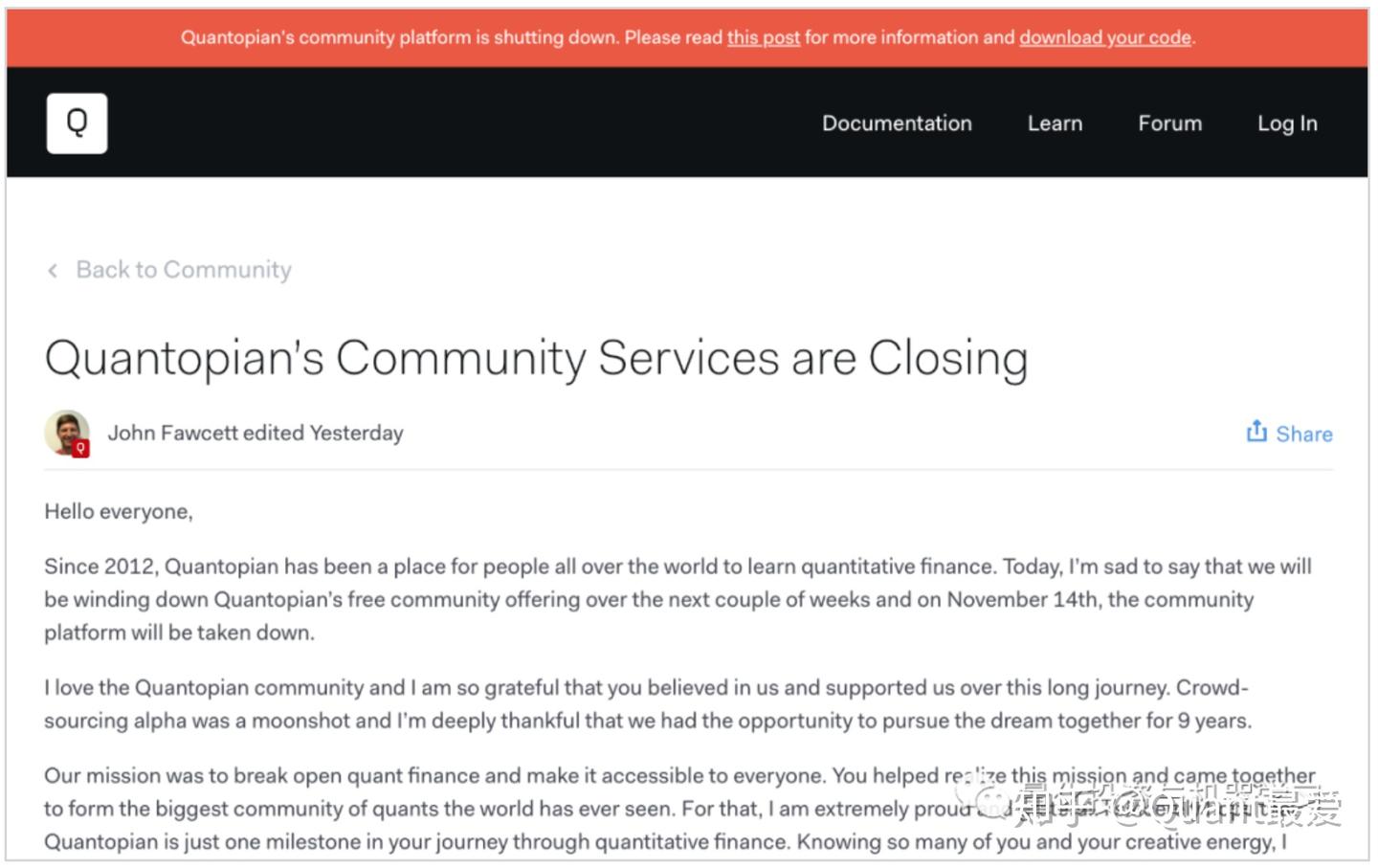 再见！Quantopian - 知乎
