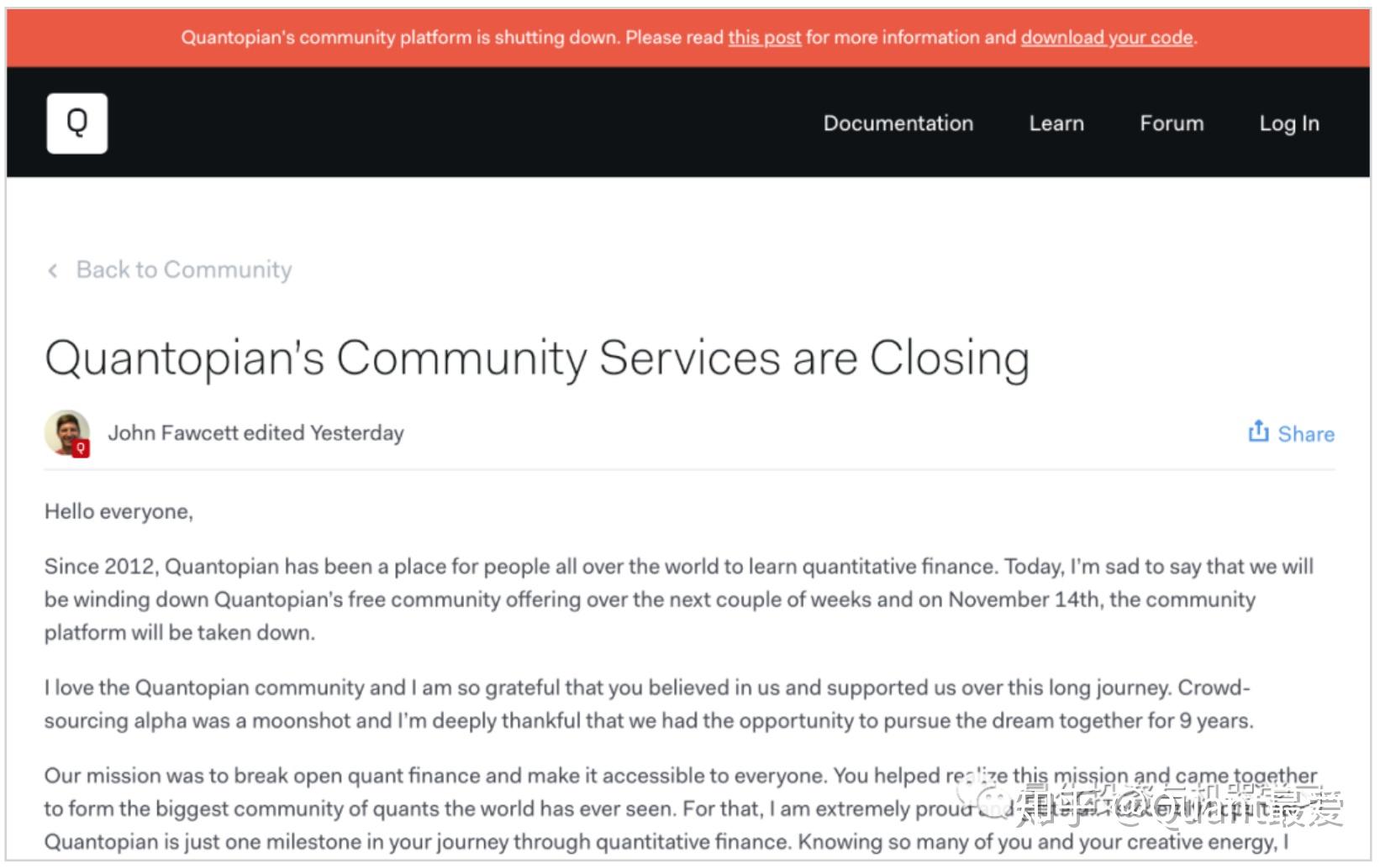 再见！Quantopian - 知乎