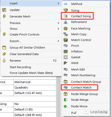 接触尺寸与接触匹配(ANSYS Meshing) - 知乎