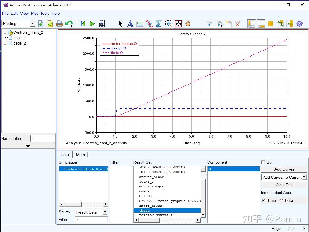 关于ADAMS和Simulink联合仿真并使用adams后处理模块观察仿真结果的例子。 - 知乎