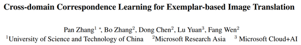 基于样例的图像翻译的跨域对应学习（Cross-domain Correspondence Learning for Exemplar-based Image Translation） - 知乎