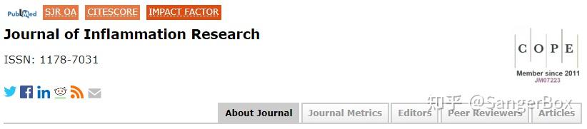 生信期刊推荐合集#20：Journal of Inflammation Research - 知乎