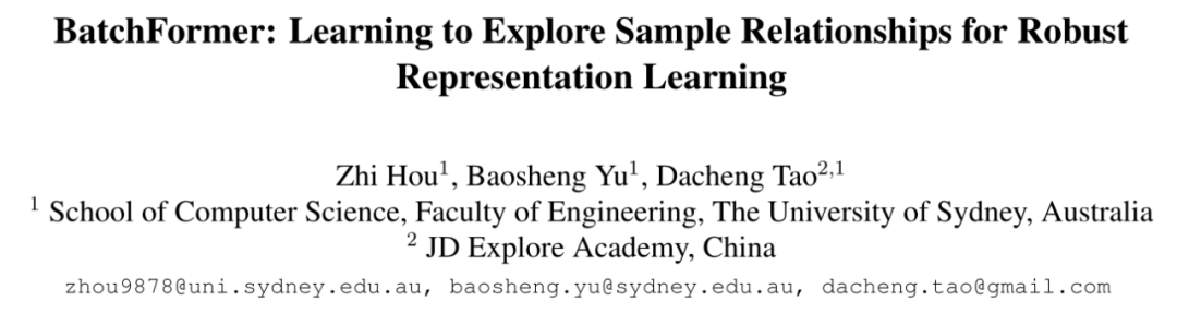 CVPR 2022 | BatchFormer:一个即插即用的用于学习样本关系的模块 - 知乎