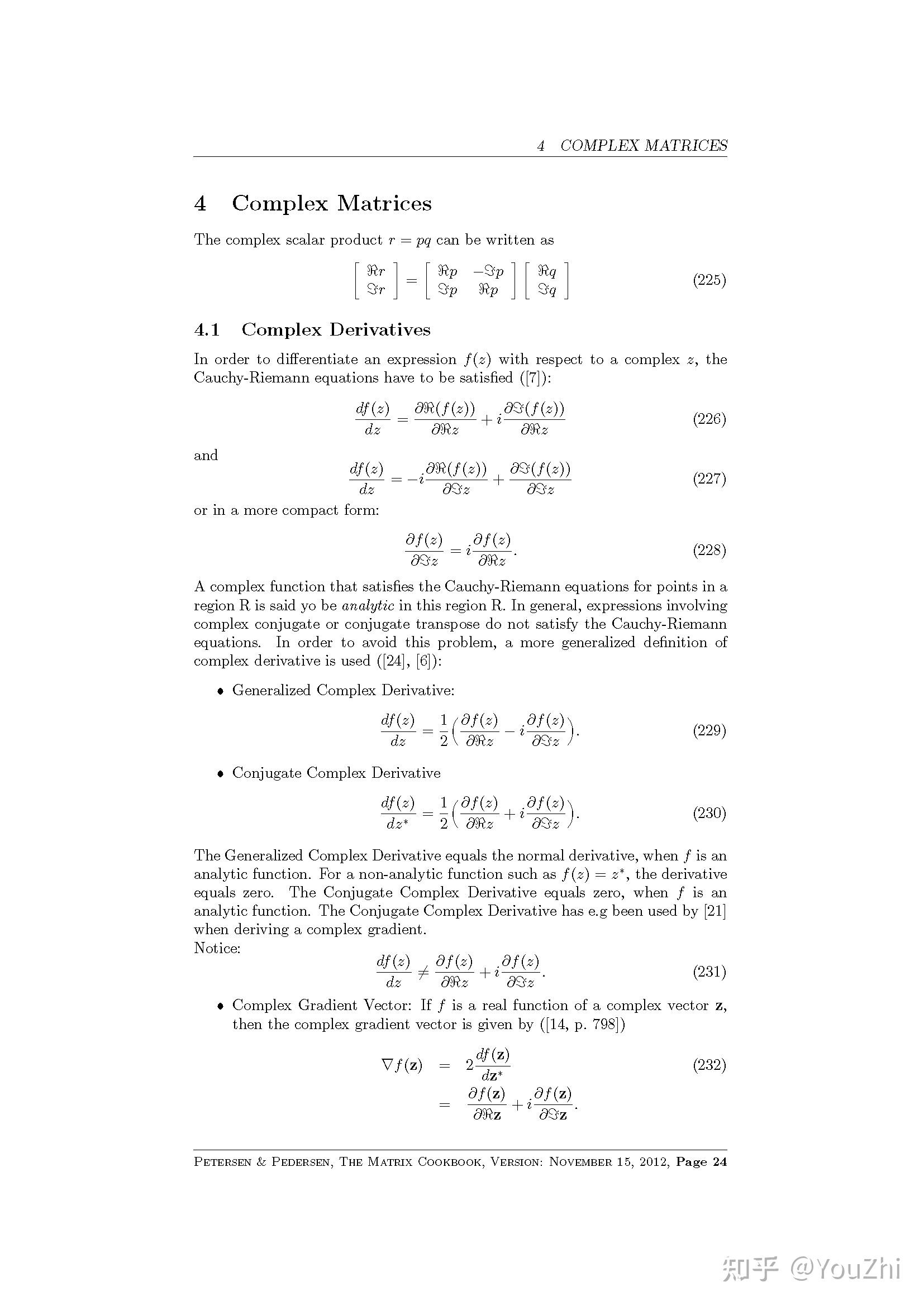矩阵微积分公式查表(The Matrix Cookbook) - 知乎
