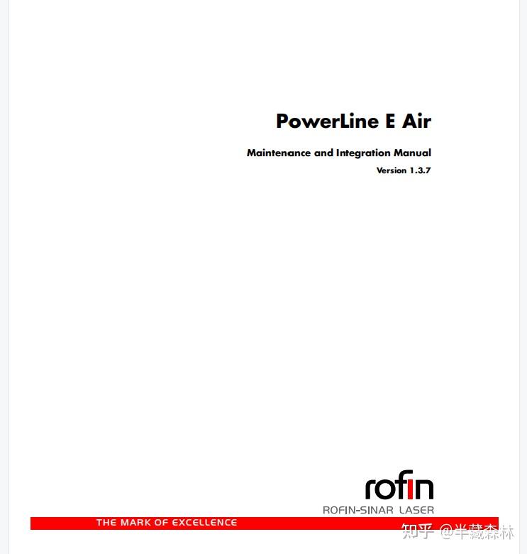 Rofin PowerLine E Air维护和集成手侧激光Maintenance and Integration Manual - 知乎