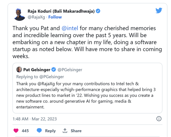 Raja Koduri 离开英特尔 - 知乎
