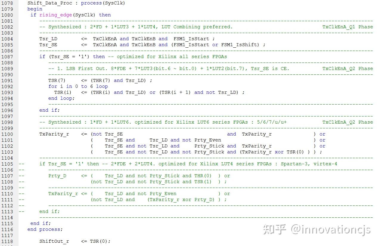 uart发送移位寄存器设计（VHDL, 针对Xilinx FPGA优化）,欢迎品鉴 - 知乎